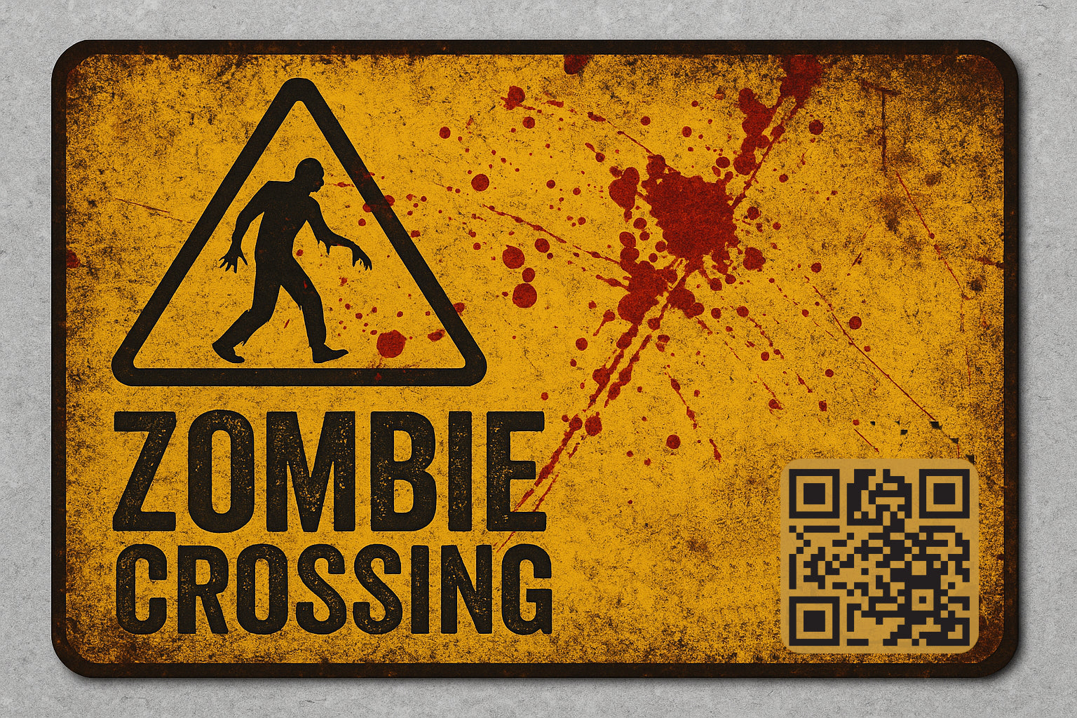 Zombie Crossing Sticker | Dark Grunge Halloween Design up to 460 mm ...