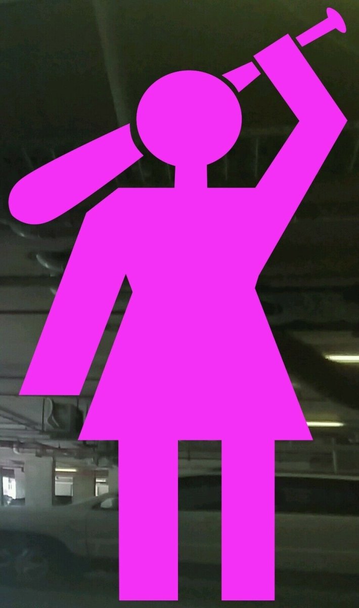 Stick Figure Woman Baseball Bat Sticker – Funny Crazy Car Decal | R18 ...