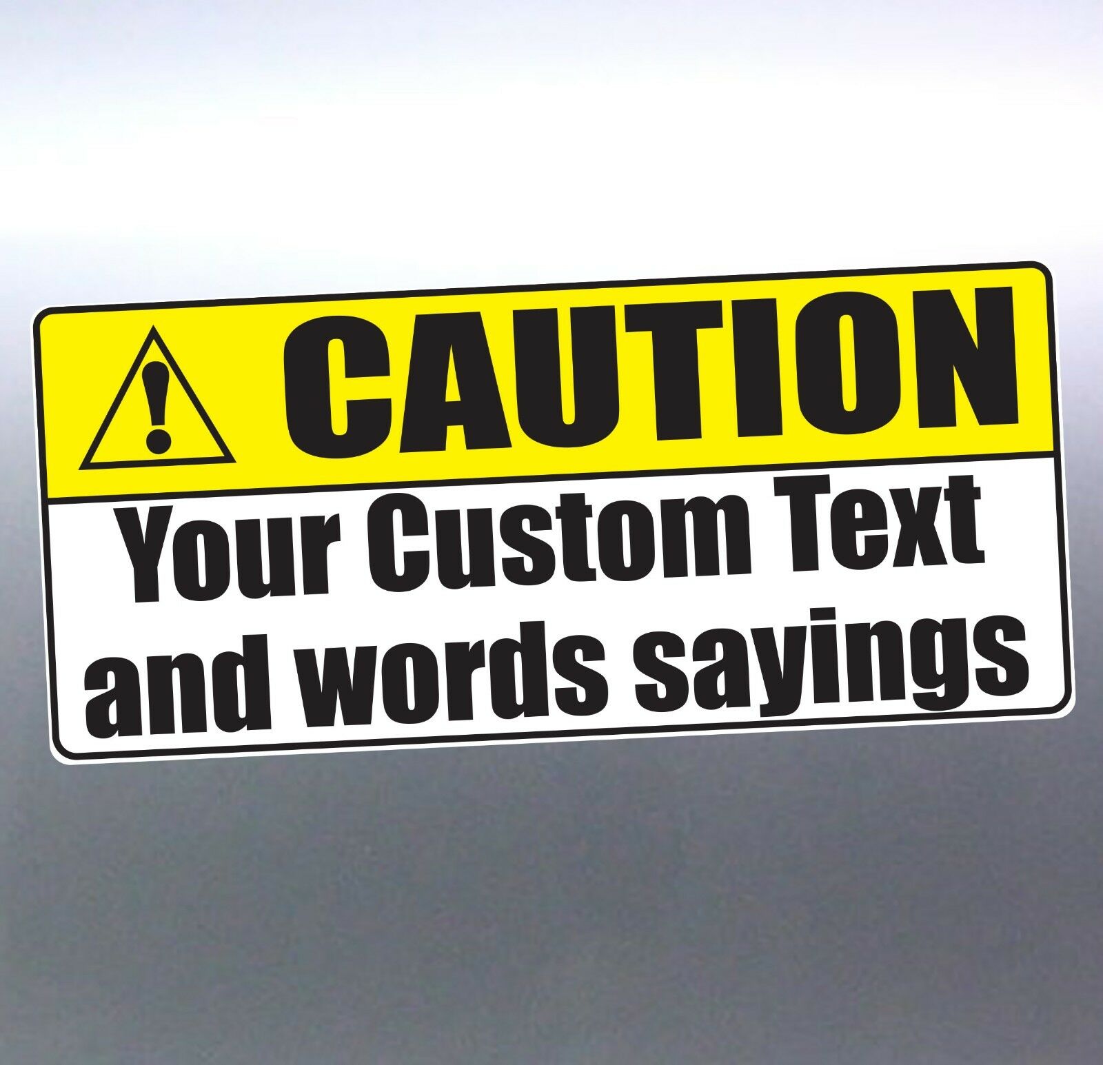 Caution Plastic sign with Your Text Custom Words a – Stickdat