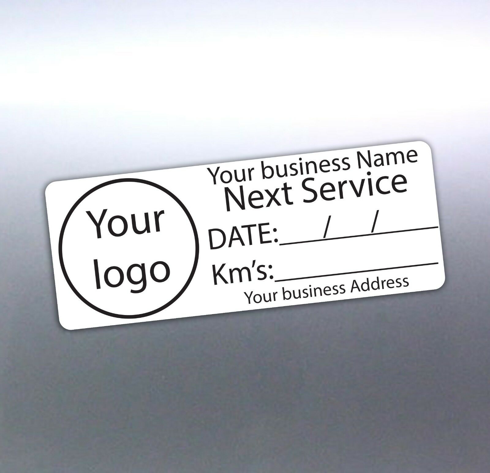 16 Next Service due sticker your address Logo and – Stickdat