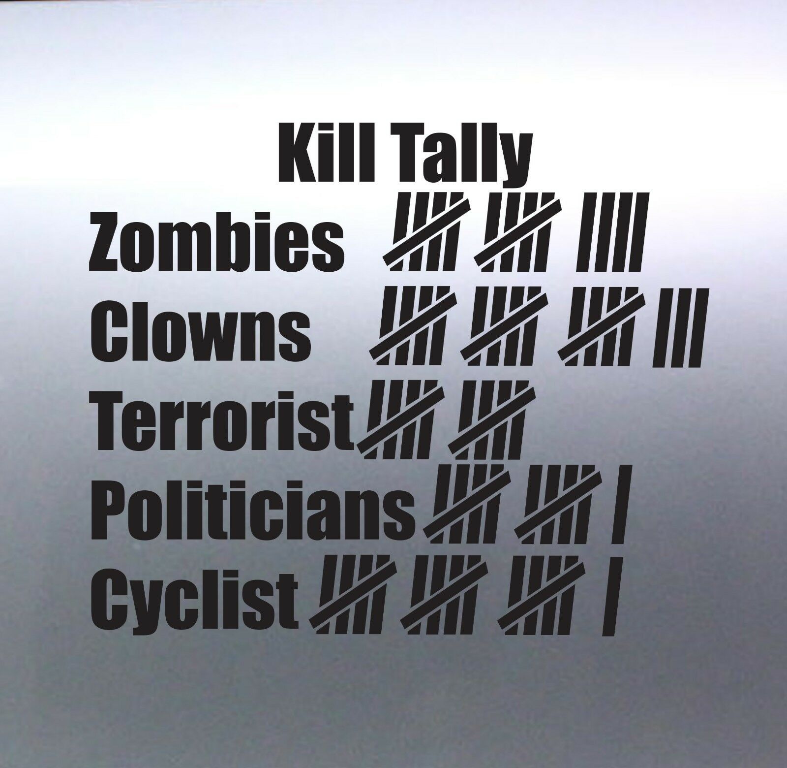 Kill tally clowns Zombie Politicians Terrorist Cycle sticker – Stickdat