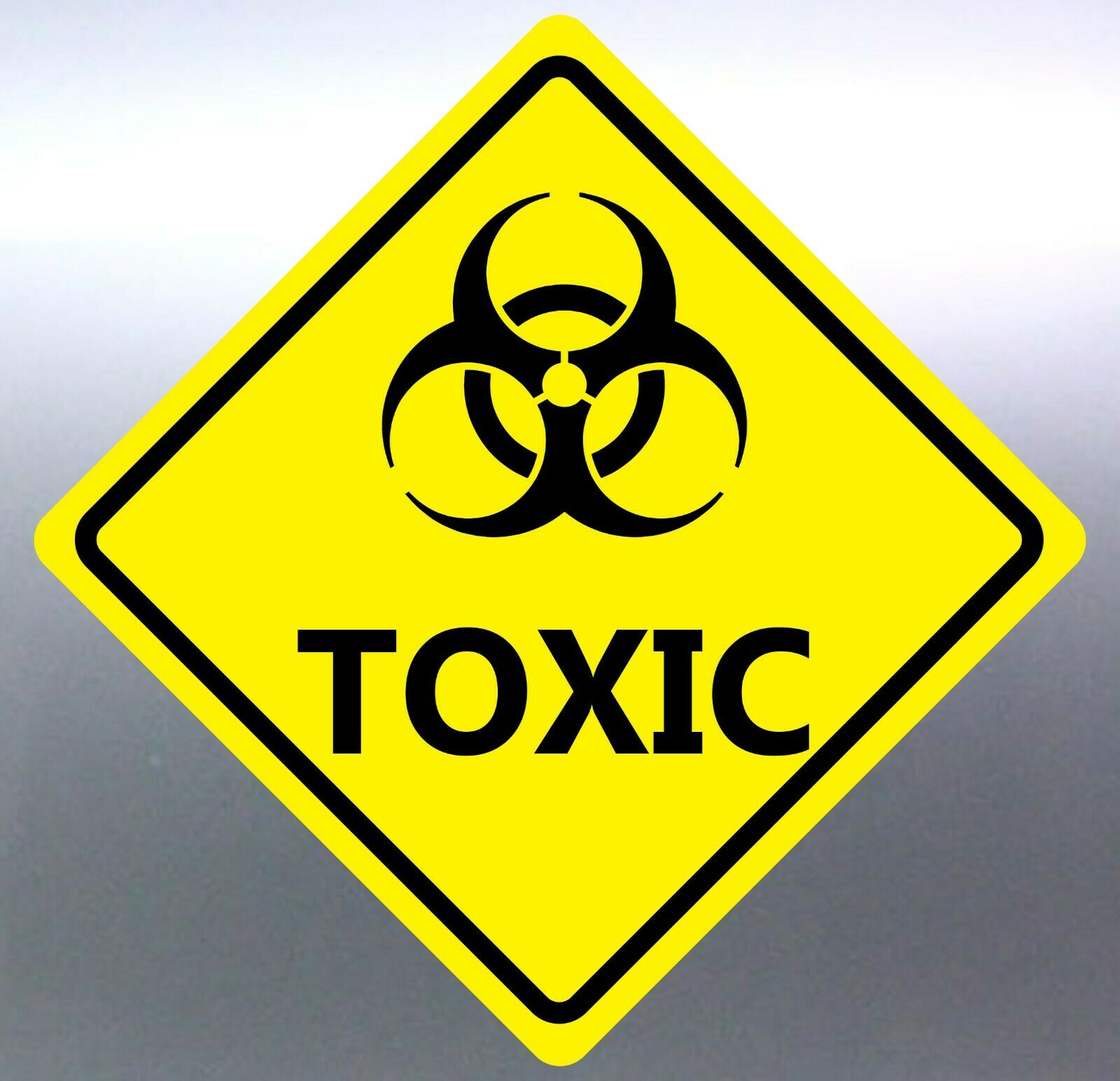 150mm Toxic Sticker Yellow vinyl HAZMAT Hazardous label – Stickdat