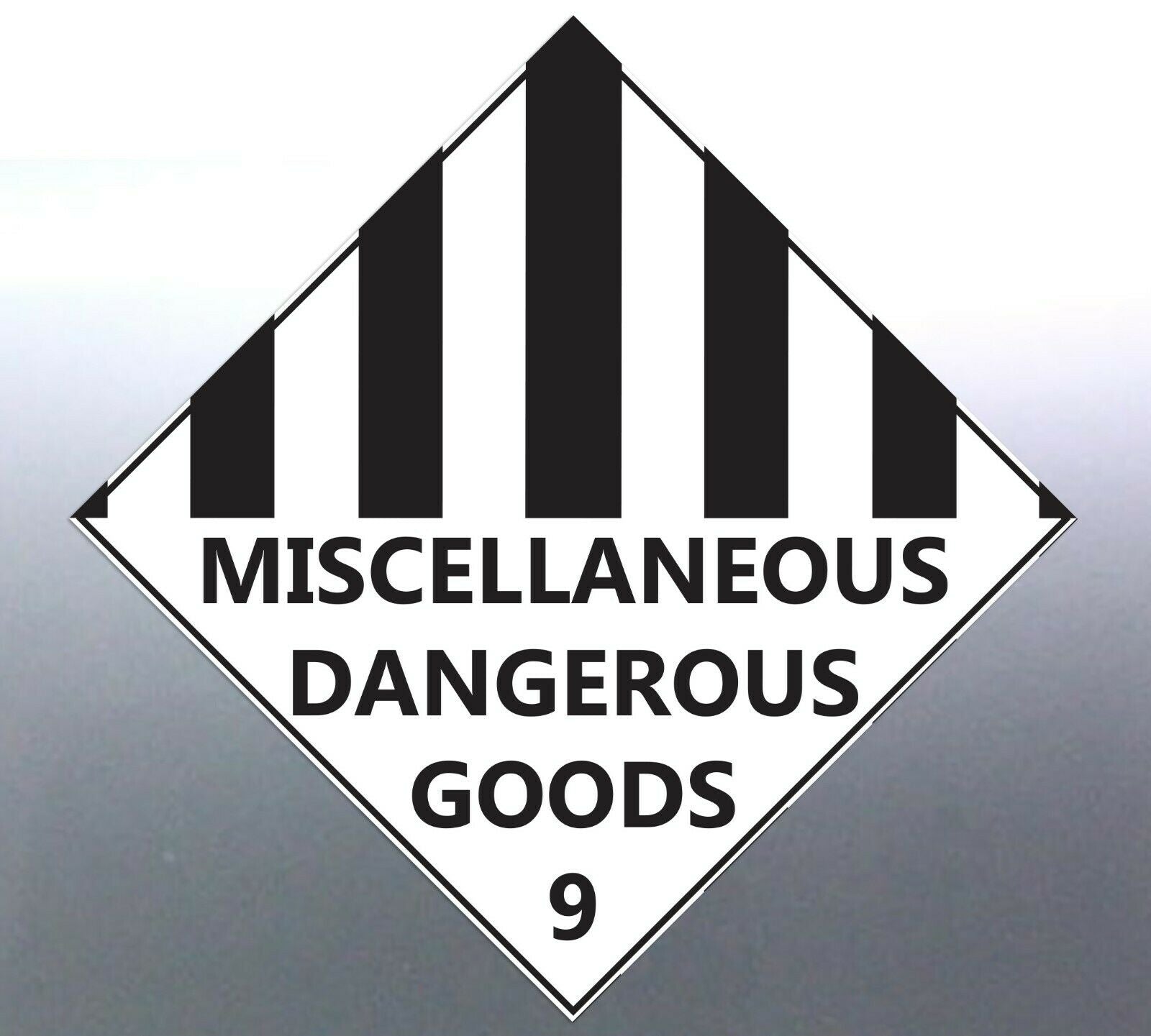 Class 9 Miscellaneous Dangerous Substances Hazmat Sticker 150 400mm