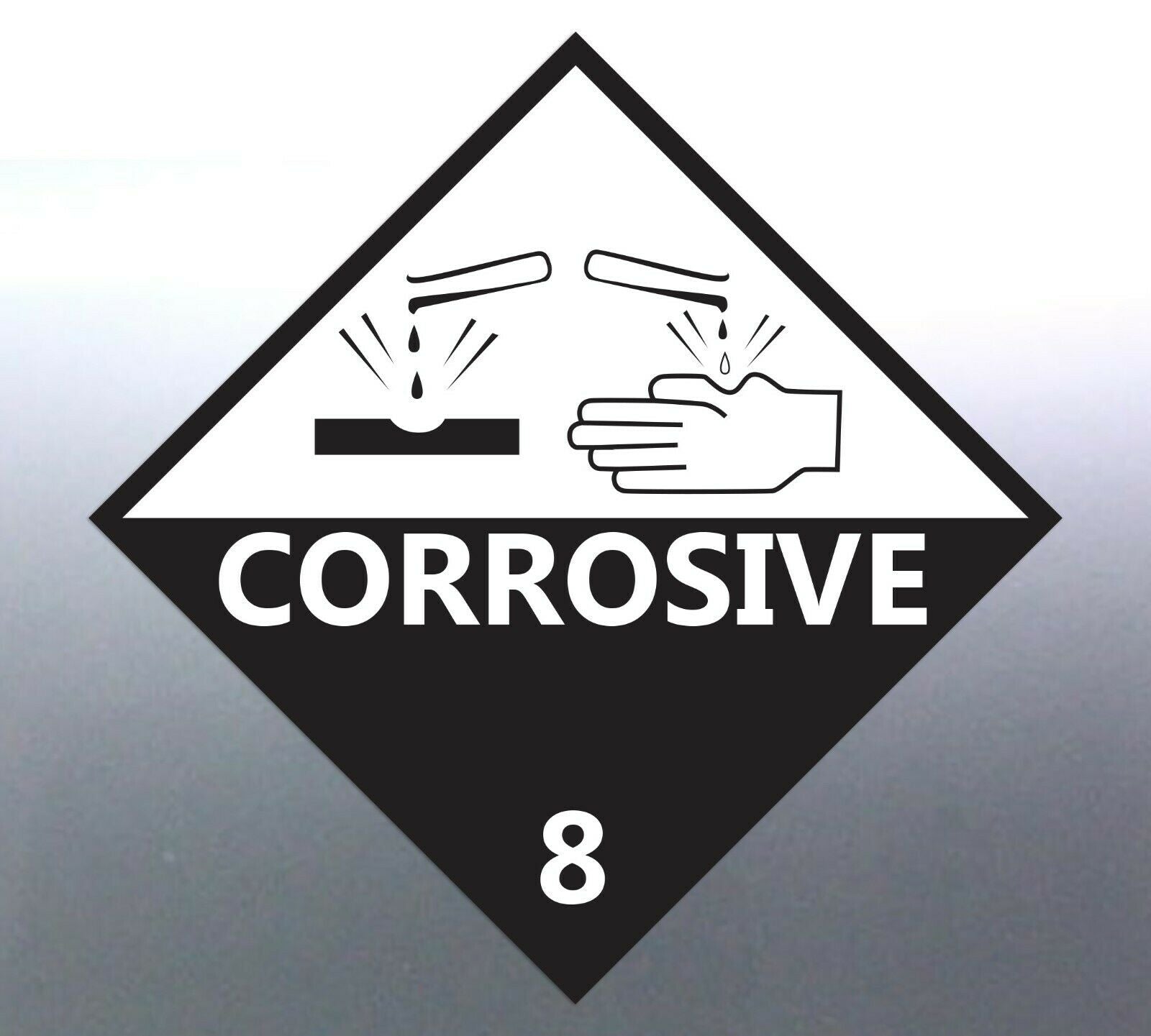 4x 15cm Corrosive 8 Decal Danger Hazardous Materia – Stickdat